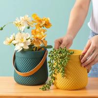 China Cement Planter Pot 16x12x15.5cm for Succulent Air Plants Home Garden Decor Wall Hanging Flower Vase 6 Colors for sale