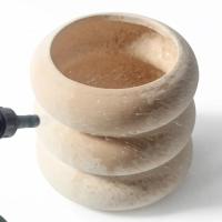 China Unglazed Ceramic Bonsai Flower Pots with Tray 3 Sizes 11.8cm 14.2cm 17.5cm Breathable Planters for sale