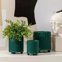 China European Ceramic Flowerpot with Feet 3 Sizes 16.5cm 19cm Home Garden Decorative Planter for sale