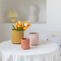 China European Ceramic Flowerpot with Feet 3 Sizes 16.5cm 19cm Home Garden Decorative Planter for sale