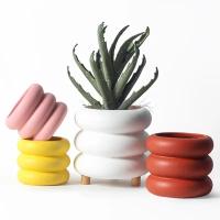 China Ceramic Flower Pot Vase 3 Sizes 9 Colors Modern Minimalist Indoor Plant Pot for Home Garden Wedding Decoration for sale
