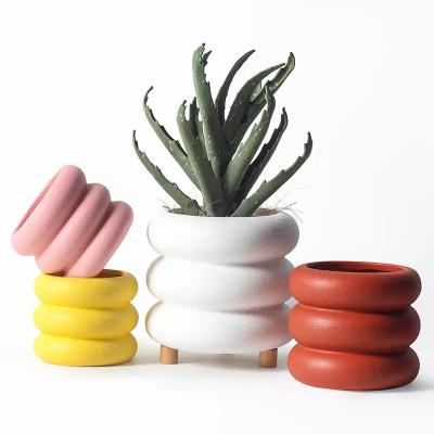 China Ceramic Flower Pot Vase 3 Sizes 9 Colors Modern Minimalist Indoor Plant Pot for Home Garden Wedding Decoration for sale