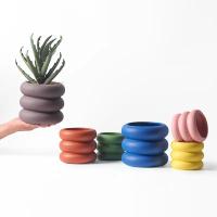 China Ceramic Flower Pot Vase 3 Sizes 9 Colors Modern Minimalist Indoor Plant Pot for Home Garden Wedding Decoration for sale