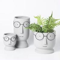 China Ceramic Flower Pot Set 3 Sizes Minimalist Glazed Planter for Succulents Cactus Indoor Outdoor Home Garden for sale