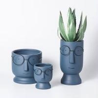 China Ceramic Flower Pot Set 3 Sizes Minimalist Glazed Planter for Succulents Cactus Indoor Outdoor Home Garden for sale