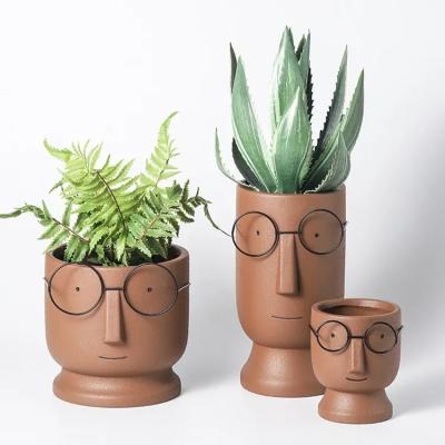 China Ceramic Flower Pot Set 3 Sizes Minimalist Glazed Planter for Succulents Cactus Indoor Outdoor Home Garden for sale