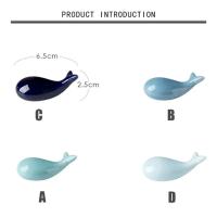 China Porcelain Cartoon Fish Whale Chopstick Rest Holder 7x3x3.5cm Kitchen Art Craft Tableware Stand for sale