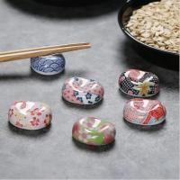 China 6 Styles Cute Japanese Decorative Chopstick Holder Spoon Rack Fork Rest Kitchen Tools Tableware Ceramic Chopstick Stand for sale
