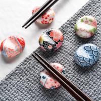 China 6 Styles Cute Japanese Decorative Chopstick Holder Spoon Rack Fork Rest Kitchen Tools Tableware Ceramic Chopstick Stand for sale