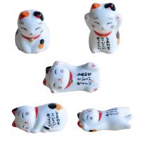 China Ceramic Lucky Cat Chopstick Holder Rest Spoon Fork Rack 5.5x3x3 cm Custom Logo for sale