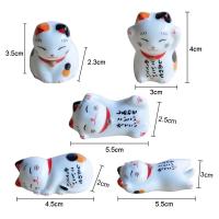 China Ceramic Lucky Cat Chopstick Holder Rest Spoon Fork Rack 5.5x3x3 cm Custom Logo for sale
