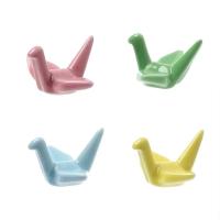 China Ceramic Origami Chopstick Holder Paper Crane Design Durable Chopstick Rest 3x5.7 cm for sale