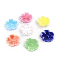 China Japanese Ceramic Multicolor Cherry Blossom Chopstick Holder Pen Holder 4.5x4.5x3 cm for sale