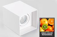 China IP20 Surface Mounted LED Spotlight 90x90mm GU10 Adjustable White Pure Aluminum Downlight for sale