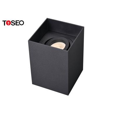 China IP20 Surface Mounted LED Spotlight 90x90mm GU10 Adjustable White Pure Aluminum Downlight for sale
