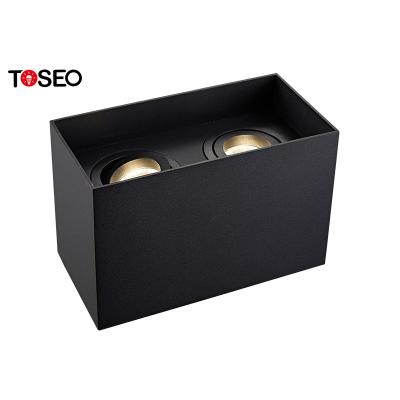 China Adjustable Square Double Head Surface Mounted LED Downlight 200x100mm GU10 220V for sale