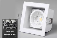 China Adjustable Anti Glare LED Downlight 73mm Cut Out 12V GU10 Die Cast Aluminum for sale