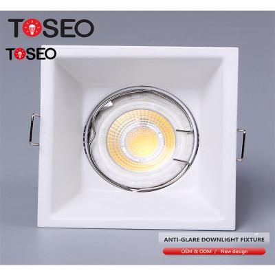 China Square 88mm Anti Glare Downlight 12V GU10 Recessed Spotlight White Aluminum for sale