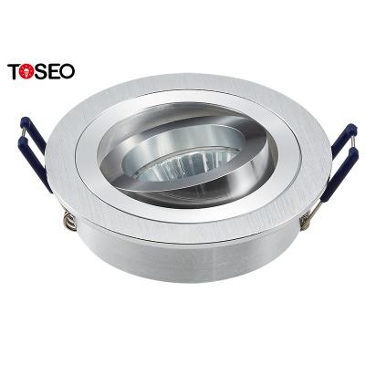 China Customized Aluminium Ceiling Downlight 92x25mm Round Adjustable LED Spotlight GU10 12V for sale