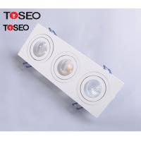 China GU10 Square Recessed LED Downlight 3W 5W 6W 7W Three Head Adjustable Spotlight 256x92mm for sale