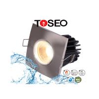 China 11W Dimmable Fire Rated LED Downlight Black Square 70mm Cutout 220V-240V for sale