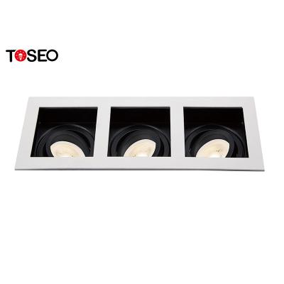 China Three Head Adjustable Recessed Lighting / Anti Glare Gu10 Downlight for sale