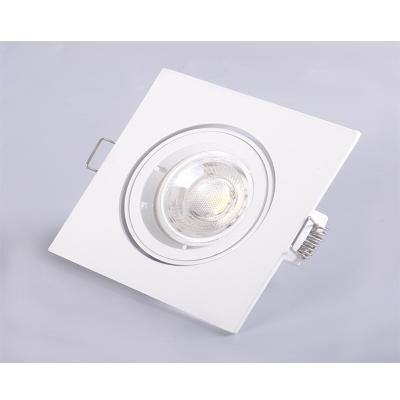 China Square White Ceiling Recessed Spotlights GU10 Downlight Adjustable 80mm Cutout 12V-220V for sale