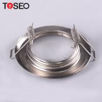 China Satin Nickel Pressing Metal Round GU10 LED Recessed Downlight 81mm 55mm Cutout for sale