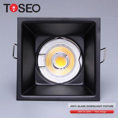 China Square 78mm Anti Glare Recessed Downlight 12V GU10 Aluminum Die Casting for Living Room for sale