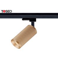 China Champagne Gold Aluminum LED Ceiling Track Light GU10 7W Adjustable Spotlights for sale