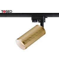 China Champagne Gold Aluminum LED Ceiling Track Light GU10 7W Adjustable Spotlights for sale
