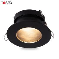 China Black Round Fixed Recessed LED Downlight 70mm Cutout GU5.3 12V 220V-240V for sale