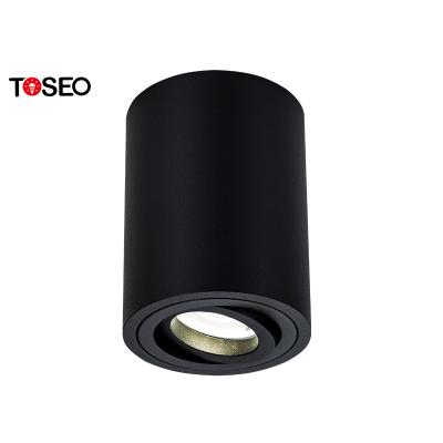 China Black Surface Mounted Ceiling Downlight 85mm GU10 220-240V Adjustable for Showroom for sale