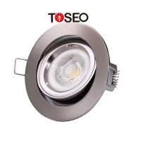 China Embedded 10W Satin Nickel Recessed Downlight 80mm Cut Out Adjustable for Living Room for sale