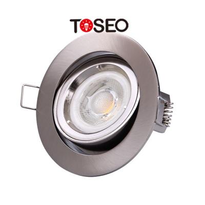 China Embedded 10W Satin Nickel Recessed Downlight 80mm Cut Out Adjustable for Living Room for sale