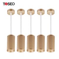 China Champagne Gold LED Ceiling Pendant Light GU10 60xH130mm Modern Luxury Chandelier for sale
