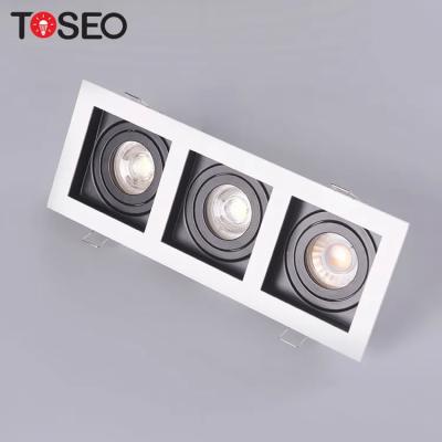 China Adjustable Angle Anti Glare Spot Light  Recessed Three Head 250mm Led Downlight for sale