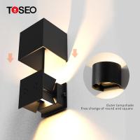 China 6000k COB Led Square Indoor Modern Wall Lamp Black Wall Light For Corridor for sale