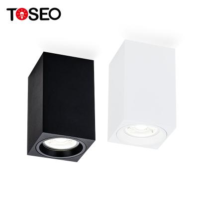 China Square Surface Mounted GU10 LED Downlight 70x70x115mm Pure Aluminium Ceiling Light for sale