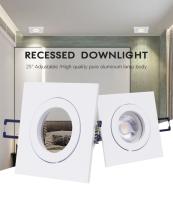 China White Recessed Housing GU10 GU5.3 COB Square Ceiling Light Fitting 85x85x23mm 68mm Cutout for sale