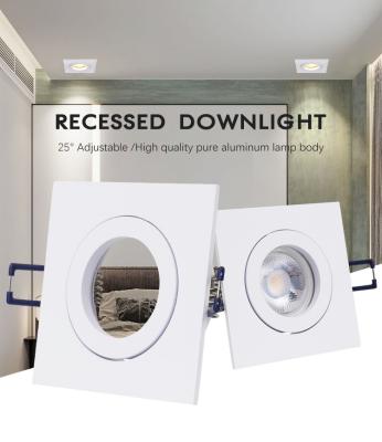China White Recessed Housing GU10 GU5.3 COB Square Ceiling Light Fitting 85x85x23mm 68mm Cutout for sale