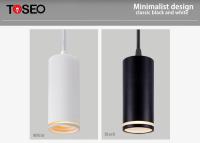 China Aluminum Black Cylinder Pendant Light 7W GU10 Anti-Glare Deeply Hidden Chandelier 60x300mm for sale