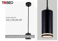 China Aluminum Black Cylinder Pendant Light 7W GU10 Anti-Glare Deeply Hidden Chandelier 60x300mm for sale