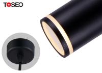 China Aluminum Black Cylinder Pendant Light 7W GU10 Anti-Glare Deeply Hidden Chandelier 60x300mm for sale