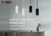 China Aluminum Black Cylinder Pendant Light 7W GU10 Anti-Glare Deeply Hidden Chandelier 60x300mm for sale