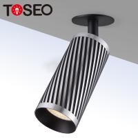 China Black Aluminium GU10 Downlights Cylinder Surface Mounted Spotlight Adjustable for sale