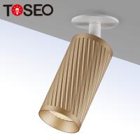 China Black Aluminium GU10 Downlights Cylinder Surface Mounted Spotlight Adjustable for sale