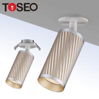 China Black Aluminium GU10 Downlights Cylinder Surface Mounted Spotlight Adjustable for sale