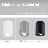 China Black Surface Mounted Ceiling Downlight Adjustable GU10 85mm Pure Aluminium for sale