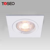 China White Fixed Square GU10 Downlight 70mm Cut Out Die Cast Aluminum 220V for sale
